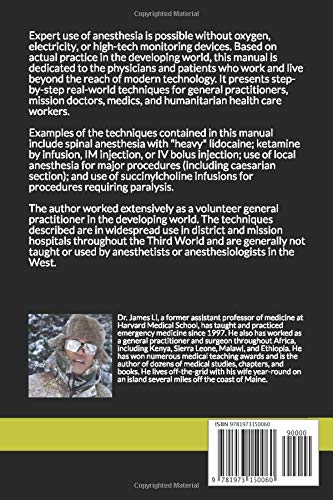 Anesthesia Off the Grid: A manual for humanitarian health care workers