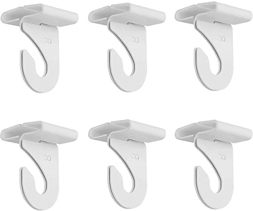 Cutelec 6 Sets Ceiling Hook Clips White Color Metal T-Bar Track Clip Hanger Suspended Ceiling Hooks for Home Hanging Plants Decorations,Classrooms,Offices and Supermarket