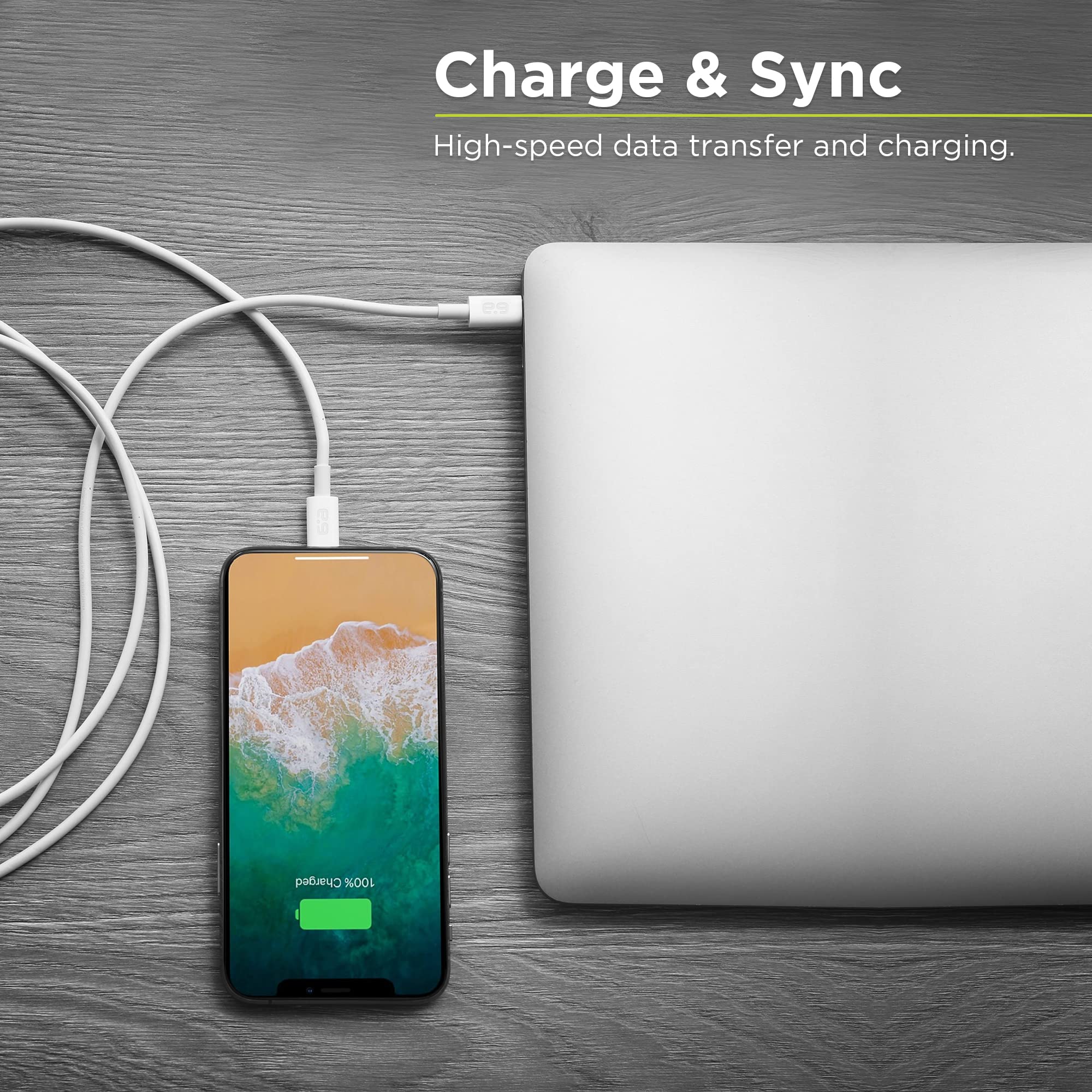 PureGear USB C to Lightning Cable (3 ft, White), MFi Certified Cable for iPhone 14 Pro Max/14/13 Pro Max/13/12 Pro Max/12/11 Pro Max/11/X/XS/SE/AirPods Pro, Supports Power Delivery Fast Charging Cord