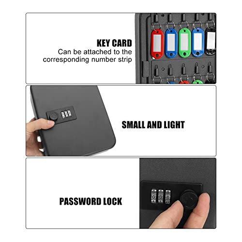 ESUALS Hidden Key Box Indoor Outdoor Password Organizer Key Safe Box Office Combination Lock Car Metal Security Home Storage Cabinet Wall Mounted Key Lock Box Wall Mount