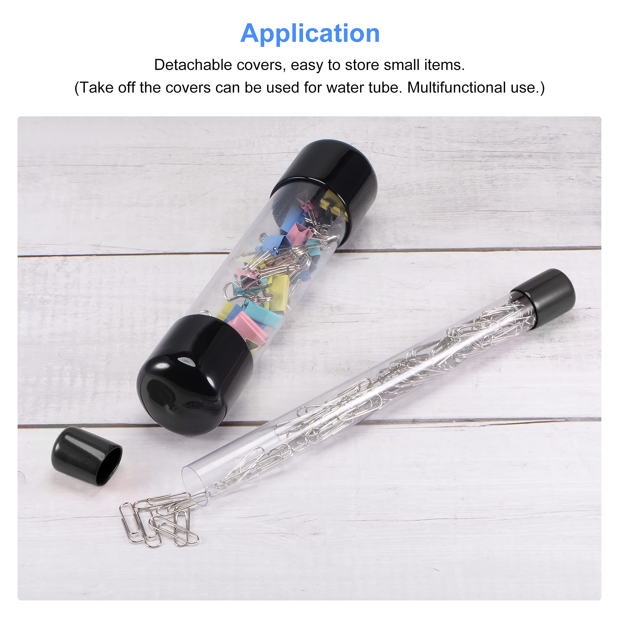 MECCANIXITY Clear Storage Tube 23x25mm Small Plastic Round Tubing with Caps Rigid Bottle Container 300mm/12 Inch for Item Stored