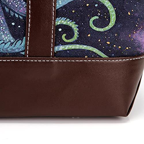 Purses for Women, Tote Bag, Bags for Women, Womens Handbags, Colorful fish starry sky black pattern