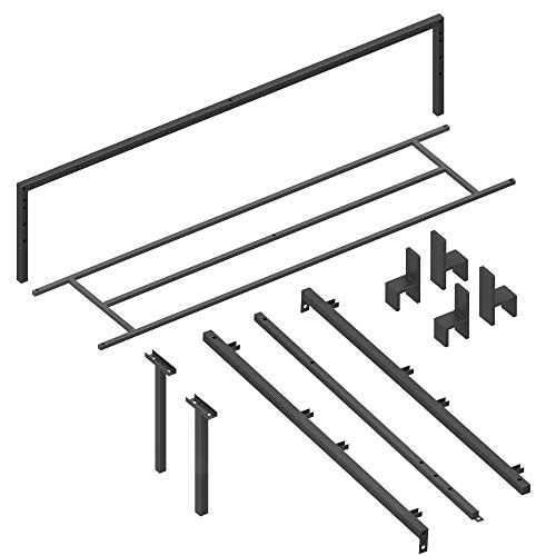 IDEALHOUSE Full Metal Platform Bed Frame with Sturdy Steel Bed Slats,Mattress Foundation No Box Spring Needed Large Storage Space Easy to Assemble Non-Shaking and Non-Noise Black, C80