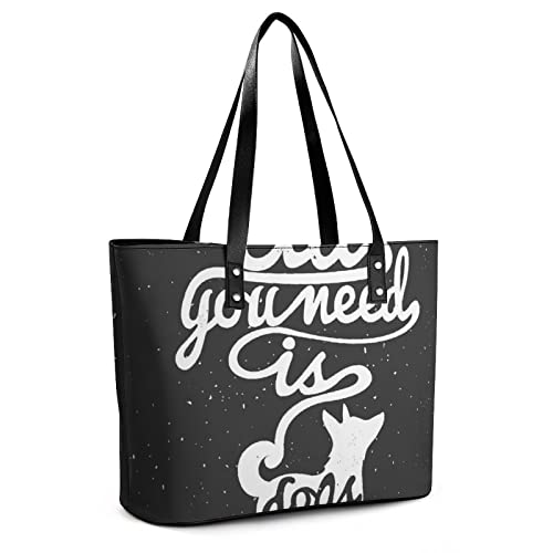 Womens Handbag Dog Leather Tote Bag Top Handle Satchel Bags For Lady