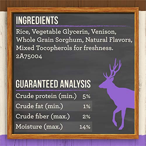 Merrick Natural Cuts Rawhide Free Dog Treats Filled Chew Made with Real Meat and Whole Foods, Venison, 0.71 pounds