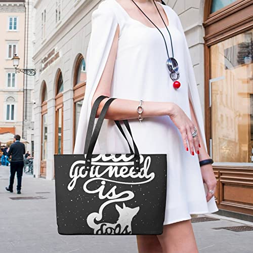 Womens Handbag Dog Leather Tote Bag Top Handle Satchel Bags For Lady