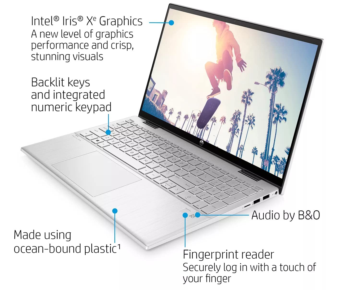HP - Pavilion x360 15.6 in Full HD Touchscreen 2-in-1 11th Intel Core i5-1135G7 8 GB RAM 512GB SSD Backlit Keyboard - 2 Year Warranty Care Pack - Windows 10 Free Upgrade to Wind 11, 15-15.99 inches