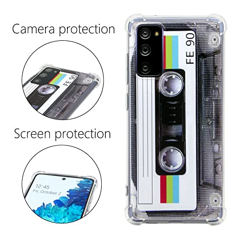 FAteamll Case for Galaxy S20 FE 5G,with Reinforced Corners TPU Soft Bumper Retro Cassette Tape Case Compatible with Samsung Galaxy S20 FE 5G
