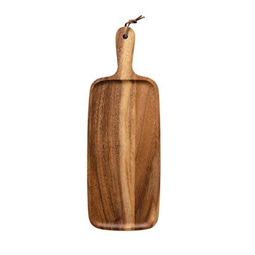 Bloomingville Suar Wood Serving Handle Cutting Board, 16", Natural