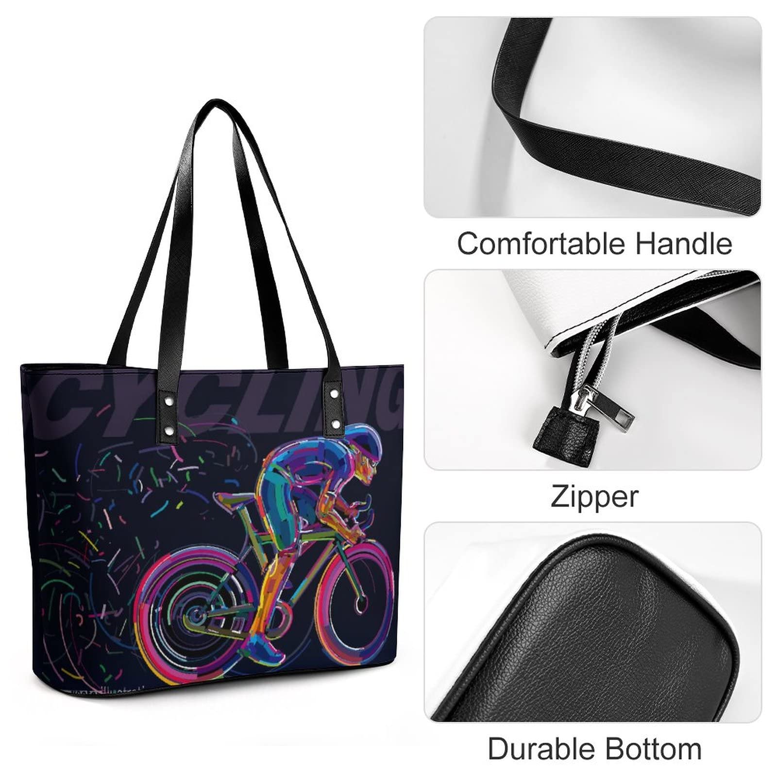 Womens Handbag Motorcycle Motocross Leather Tote Bag Top Handle Satchel Bags For Lady