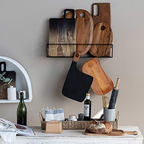 Bloomingville Suar Wood Serving Handle Cutting Board, 16", Natural