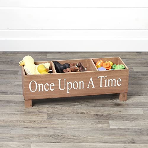 The Lakeside Collection Children's Storage - 3 Bin Toy Storage for Nursery or Bedroom - Brown