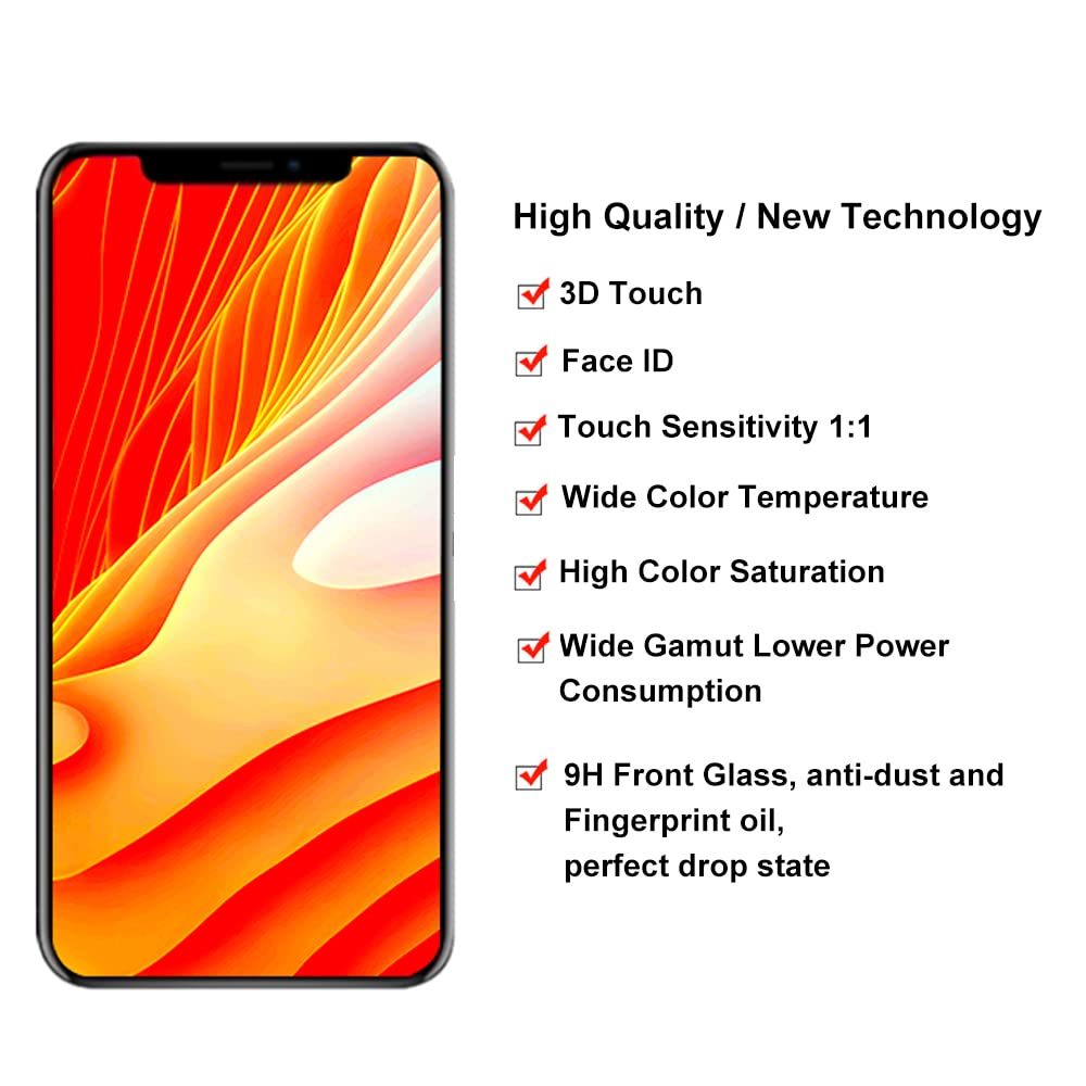 Tsikoyooe for iPhone 12/12 Pro Screen Replacement 6.1 inch, 3D Touch LCD Display Digitizer Touch Screen Assembly with Repair Tools, Compatible with iPhone 12/12 Pro 6.1 inch