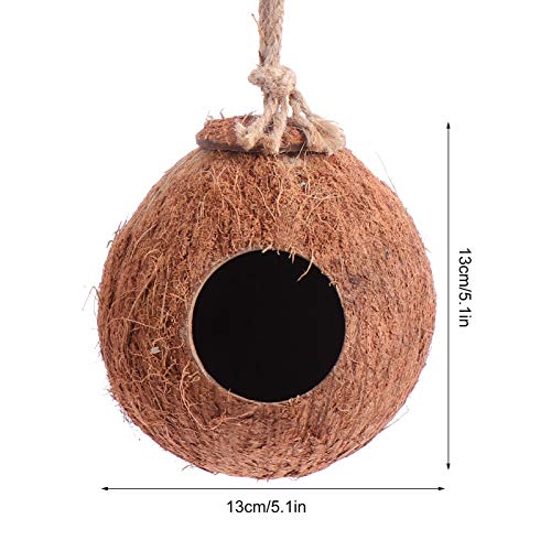 balacoo Coconut Bird House Hanging Natural Coconut Shell Bird Nest Bird Breeding Nest for Parakeets Budgerigar and Small Pet
