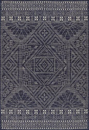Momeni Riviera Transitional Indoor/Outdoor Area Rug, Navy, 6'6" X 9'