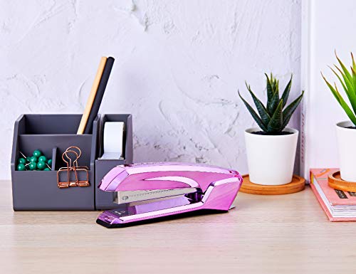 Bostitch Office Ascend 3 in 1 Stapler, Integrated Remover, 420 Staples Included, 20 Sheet Capacity, Lightweight, Full Strip, Metallic Purple