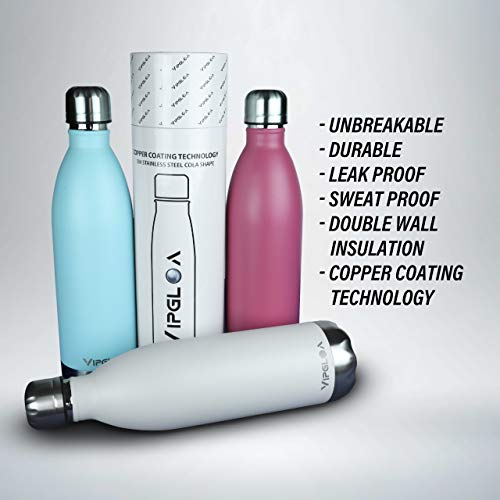 Vacuum Insulated Water Bottle, Triple Wall Water Bottle, Drinking Bottles, Hot and Cold, BPA-Free, Reusable Bottle, Stainless Insulated Water Bottle, Leakproof Water Bottle, 25oz.Cold Grey