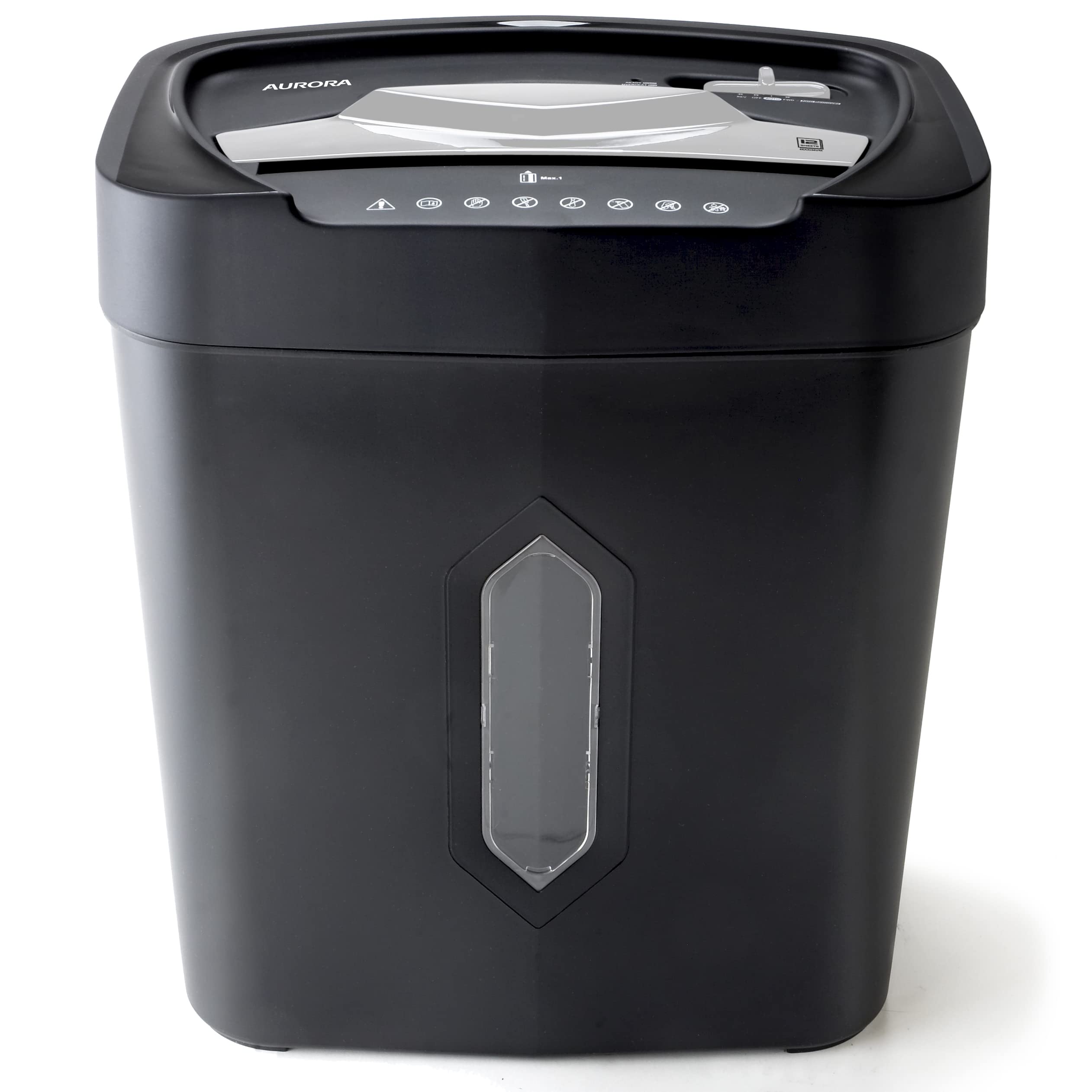 Aurora Anti-Jam 12-Sheet Crosscut Paper and Credit Card Shredder with 5.2-Gallon Wastebasket