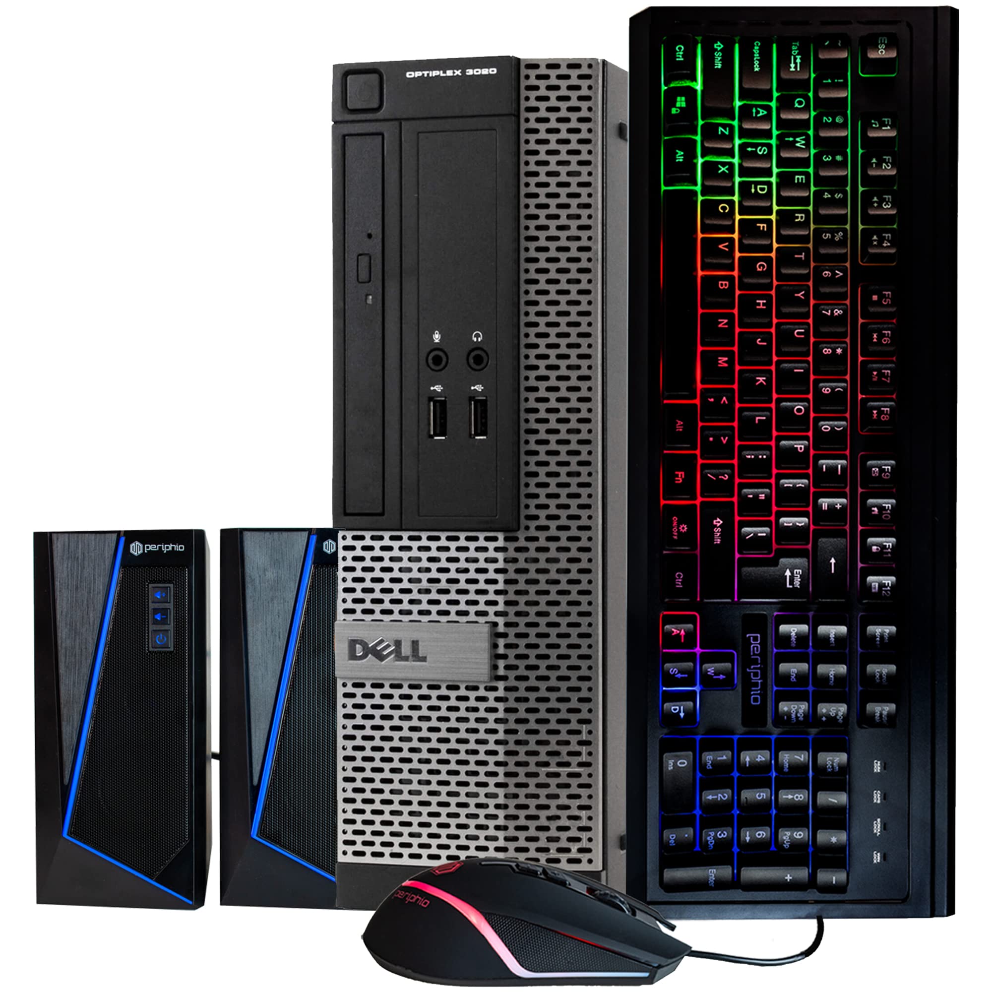 Dell Optiplex 3020 Business Desktop Computer, Intel Quad Core i5, 8GB DDR3 RAM, 500GB HDD, DVD-ROM, Windows 10 Home, RGB Speakers (Renewed)