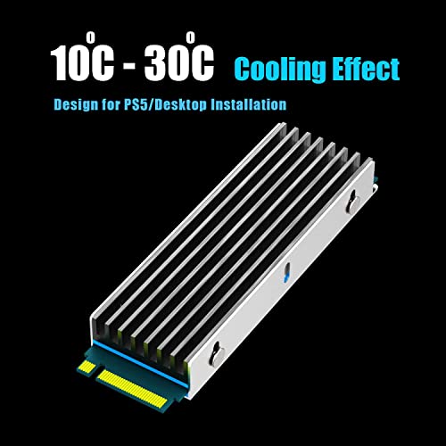 GLOTRENDS M.2 Heatsink M.2 Screws PS5 Installation Desktop PC Installation, fit for 2280 M.2 PCIe NVMe 4.0/3.0 SSD