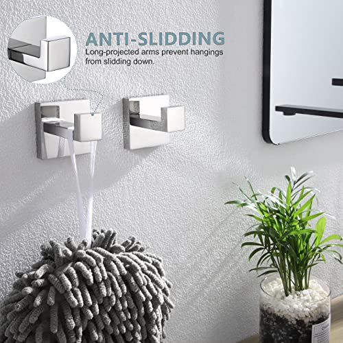 KOKOSIRI 24-Inch Single Towel Bar, Bathroom Towel Holder, Bath Towel Hook Modern Robe Hook Coat Hook, Wall Mounted, SUS 304 Stainless Steel, Polished Chrome, B05A3-CH-L24