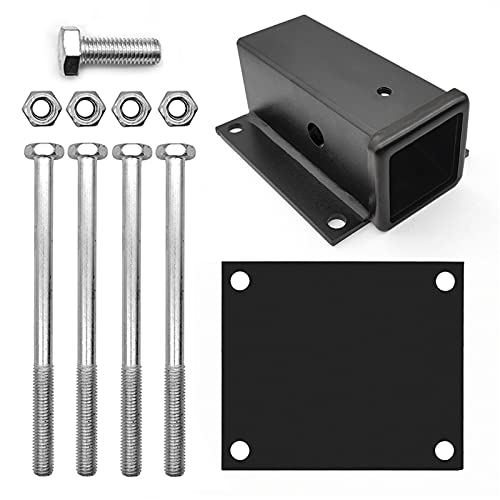 KAIRAY RV Bumper Hitch Receiver 2 inch Adapter Receiver Openning for 4-4.5'' Beams, Trailer Rear Bumper for Camper Bike Racks Cargo Carriers