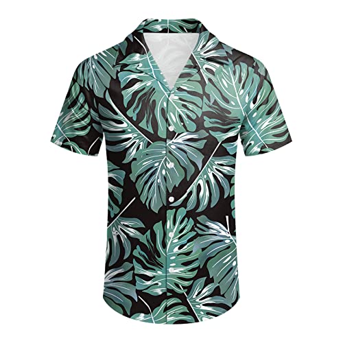 DUOWEI Men Casual Short Sleeve Spring Summer Turndown Neck 3D Printed Shirts Fashion Top Blouse Shirts