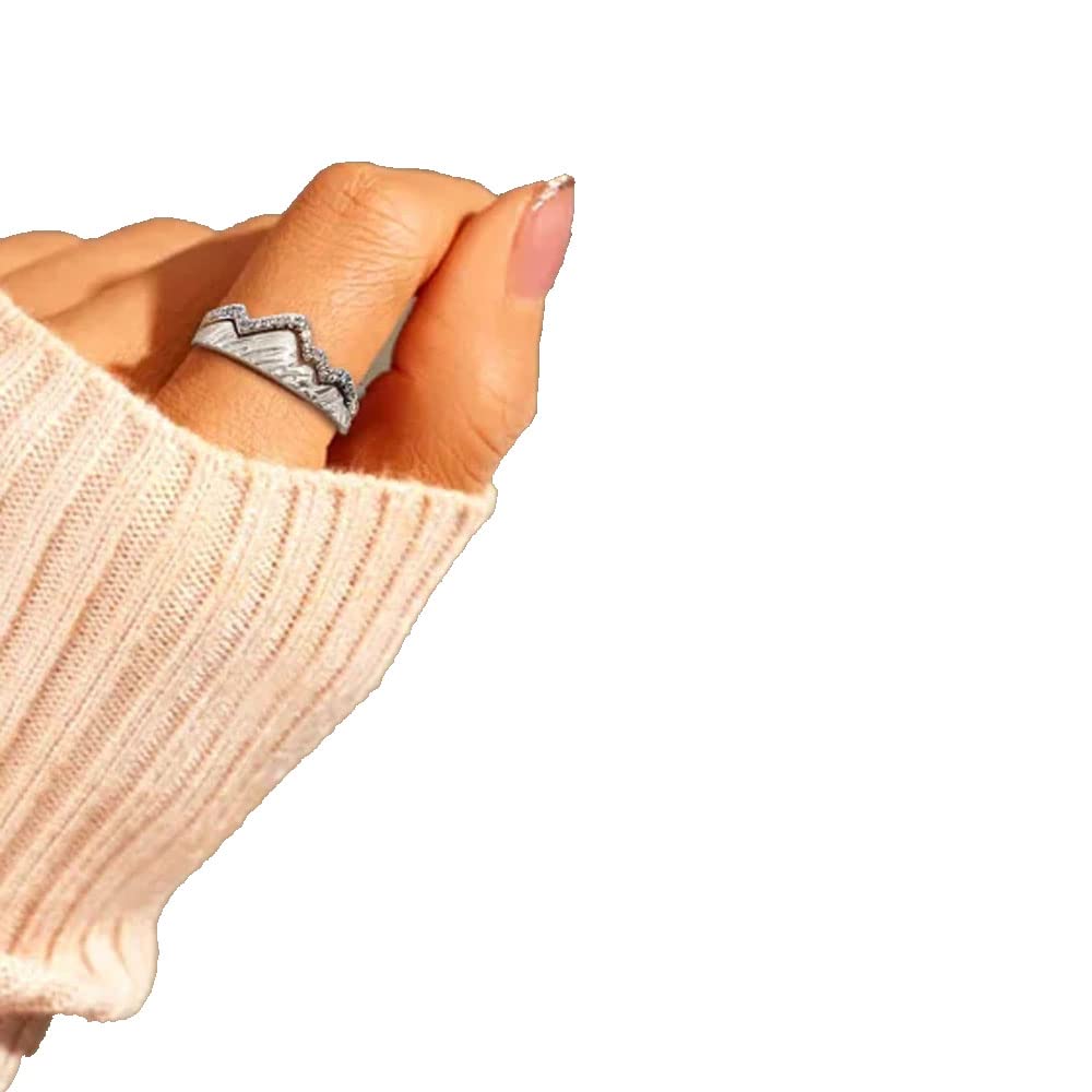 Get Stronger Mountain Ring Adjustable Opening Symbolizes The Obstacles That You Have Overcome and The Struggles That You Have Won for Women Sterling Silver (Adjustable)