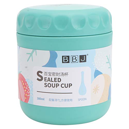 DOITOOL Insulated Lunch Container Insulated Food Jar Soup Lunch Container Bento Box Vacuum Thermal Microwavable Food Storage Container Flask with Spoon Green Water Cup