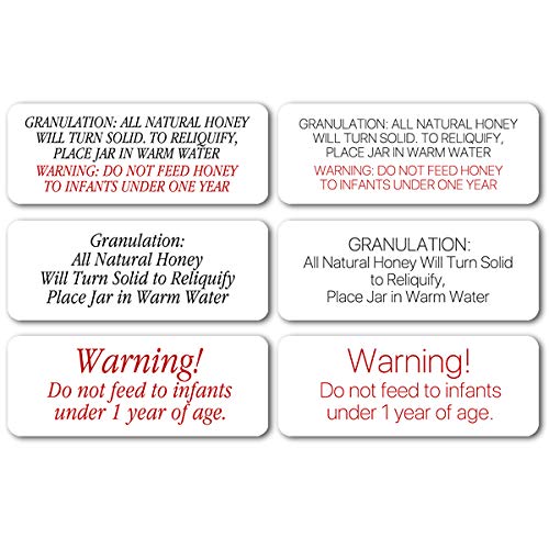 Honey Warning Caution Infants Feeds Product Granulation Information Labels Sheets
