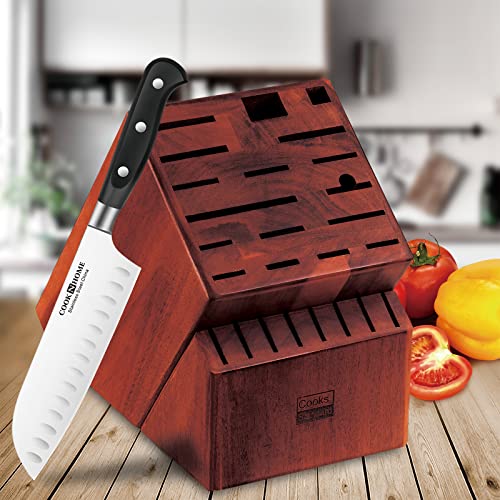 Cooks Standard 25 Slot X-Large Acacia Knife Block Holder without Knives, Countertop Butcher Block Kitchen Knife Stand, Hold Multiple Large Blade Knives, Wider Slots for Easier Storage