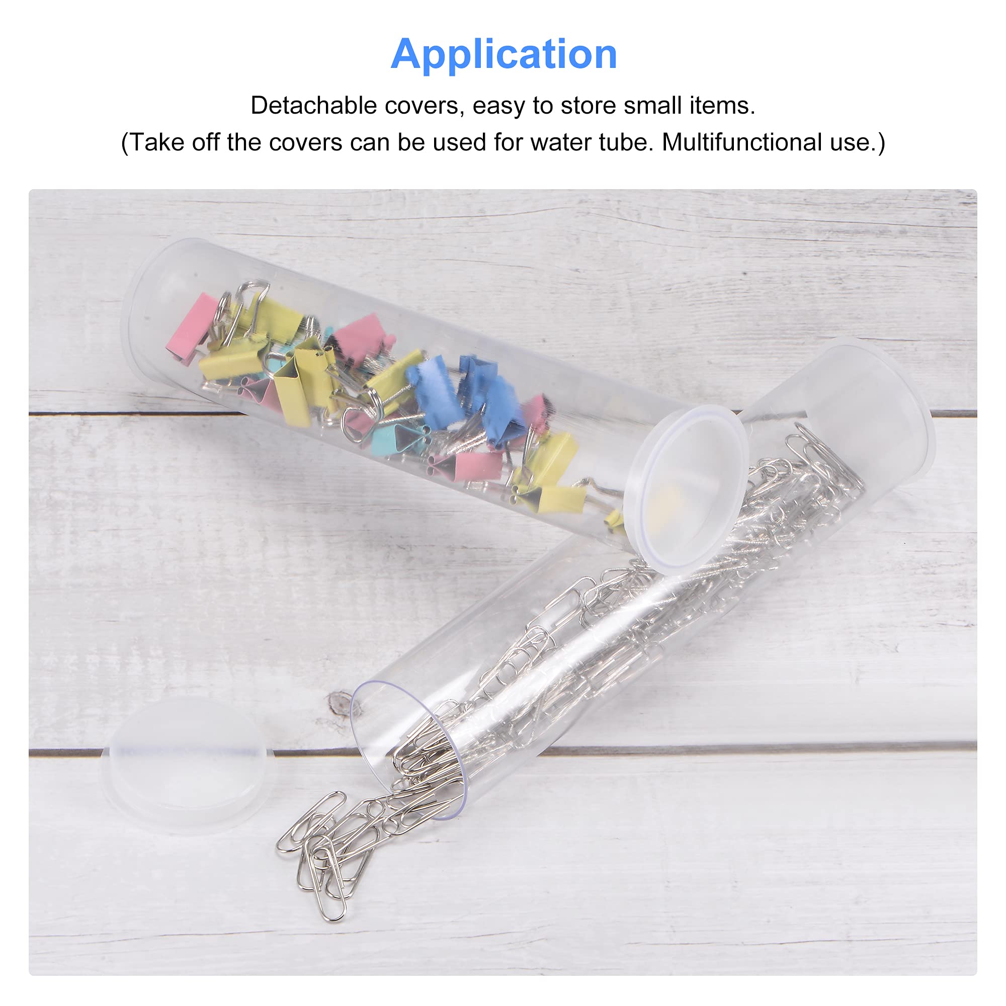 MECCANIXITY Clear Storage Tube Small Plastic Round Tubing with Caps Rigid Bottle Container 41.6x43x300mm/12 Inch Length for Item Stored
