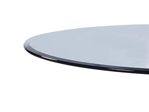 MILAN Round 3/8" Bevel Edge Glass Top, 54 Inch, Clear