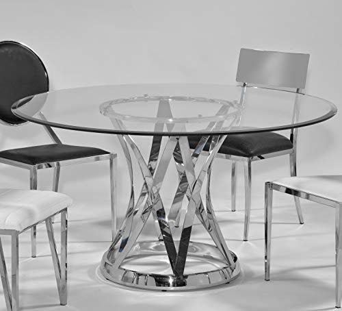 MILAN Round 3/8" Bevel Edge Glass Top, 54 Inch, Clear