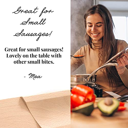 Tuuli Kitchen – Salami Wooden Cutting Board, Specially Designed Beechwood Charcuterie Boards, Cutting Board Coated with Oil, 37 x 5.5 cm