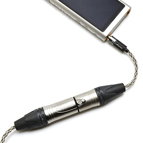 GUCraftsman 3.5mm Stereo Male to 4 Pin XLR Balanced Female Portable Headphone Adapter Cable 6N Single Crystal Silver Headphone Jack Convert Cable for Audio Players with 3.5mm Ports