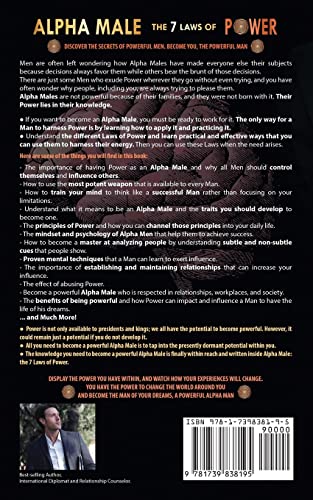 ALPHA MALE the 7 Laws of POWER: Mindset & Psychology of Success. Manipulation, Persuasion, NLP Secrets. Analyze & Influence Anyone. Hypnosis Mastery ... Win as a Real Alpha Man. NEW VERSION