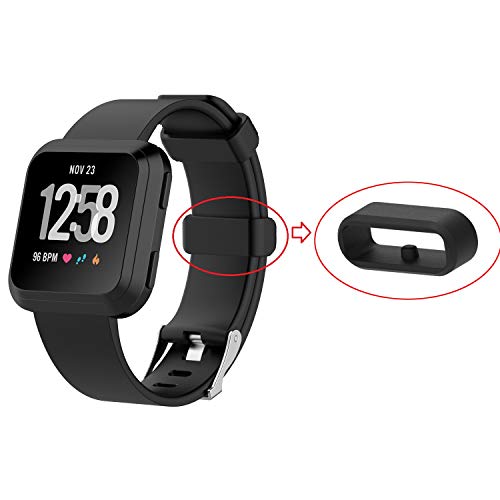 6-Pack Fastener Rings Compatible with Fitbit Versa 4/Versa 3/Versa 2/Versa/Sense/Sense 2/Versa Lite/Versa SE Band Keeper, Silicone Replacement Watch Band Loop/Holder/Retainer for Fitbit Versa&Magic Band