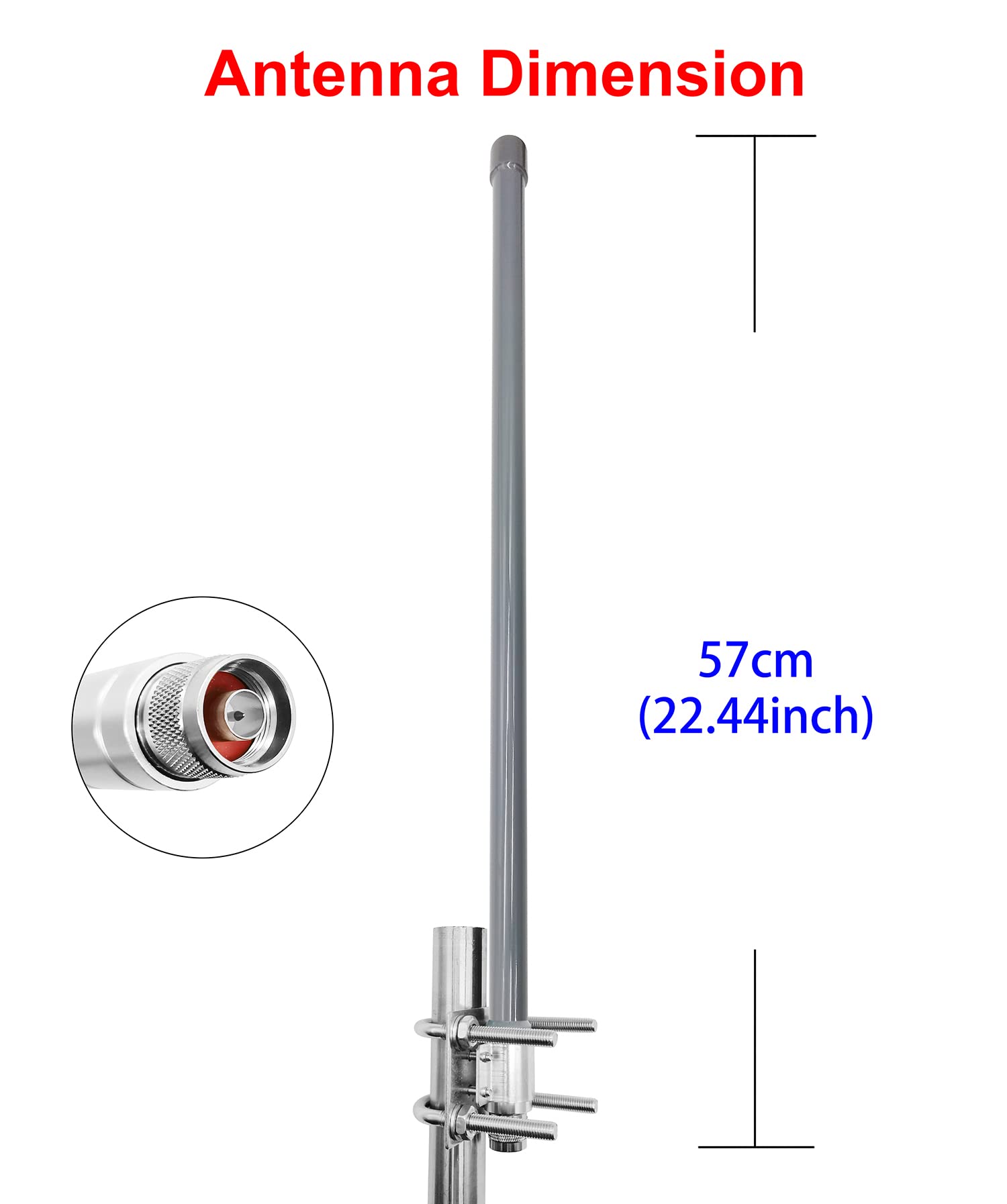 LoRa Gateway Antenna 915MHz 6dBi for RAK HNT Bobcat Helium Hotspot Miner + 10ft N-Female to SMA-Male Extension Cable