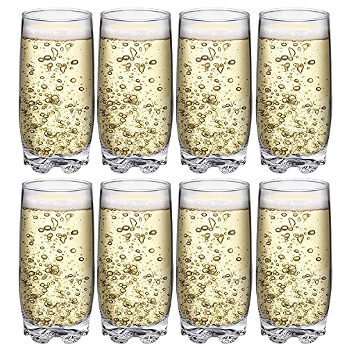 Home Essentials & Beyond Drinking Glasses set of 8 Highball Glass cups Premium Cooler 13.25 Oz. Glassware β Ideal for Water, Juice, Cocktails, Iced Coffee, Iced Tea.