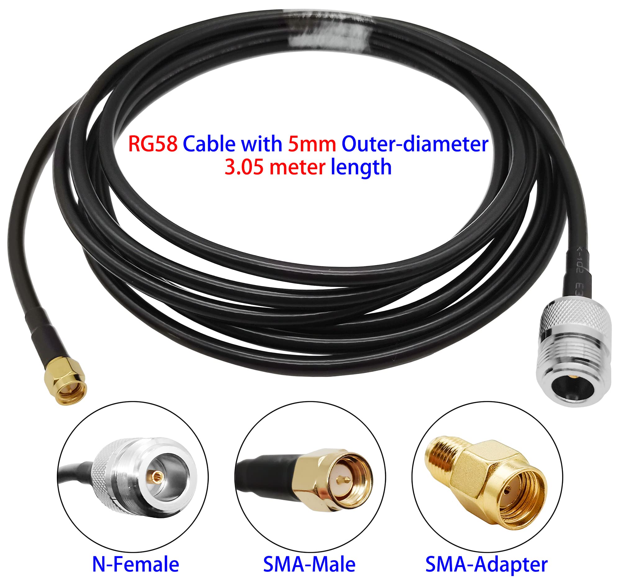 LoRa Gateway Antenna 915MHz 6dBi for RAK HNT Bobcat Helium Hotspot Miner + 10ft N-Female to SMA-Male Extension Cable