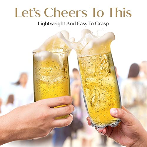 Home Essentials & Beyond Drinking Glasses set of 8 Highball Glass cups Premium Cooler 13.25 Oz. Glassware β Ideal for Water, Juice, Cocktails, Iced Coffee, Iced Tea.