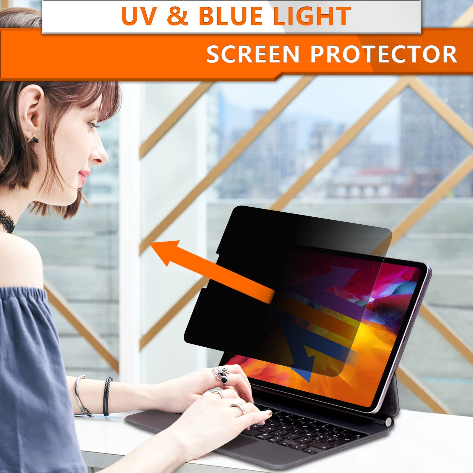 ZOEGAA NEW Privacy Screen Protector Compatible with iPad Pro 12.9 (2021 & 2020 & 2018), Anti-Spy,Anti-Scratch Compatible with iPad Pro 12.9 Privacy Screen Protector