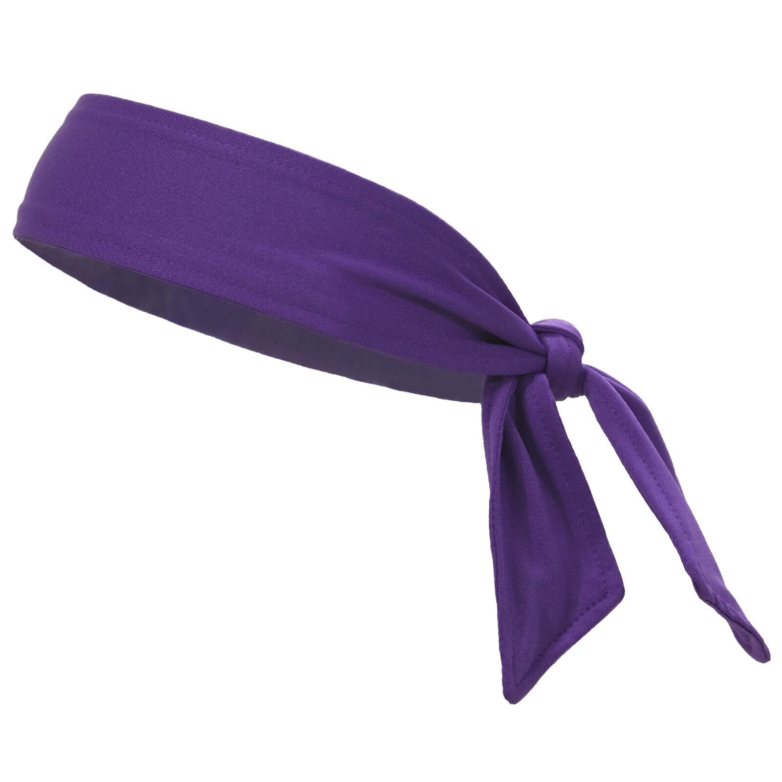 Purple - Head Tie Hair Back Band Sports Headband Men Women Ninja Bandana Wrap Sweatband