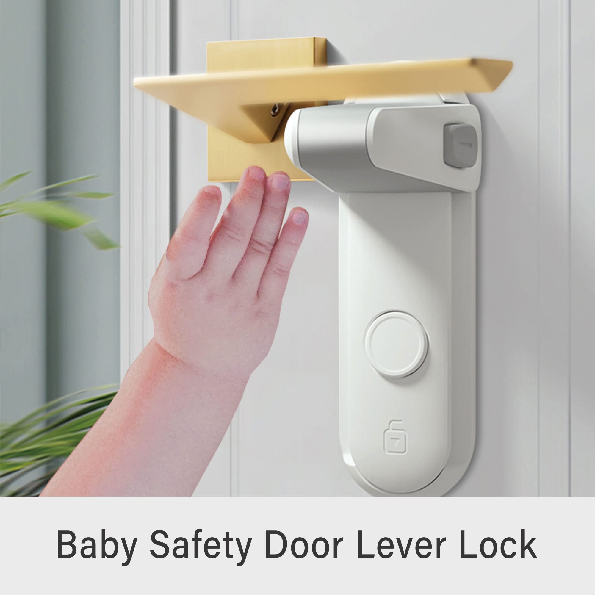 Heart of Tafiti Childproof Door Lever Lock, Baby Proofing Door Handle Lever, Door Handle Child Proof, Toddler Door Locks, Strong Adhesive no Tools Need or Drill (White, 2 Pack)