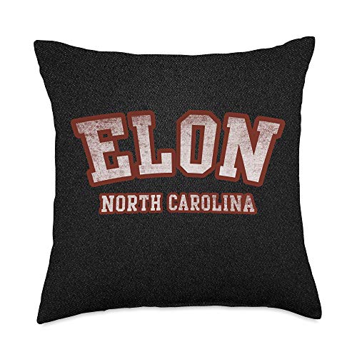 University and College Towns Co. Elon North Carolina Athletic Text Sport Style Throw Pillow, 18x18, Multicolor