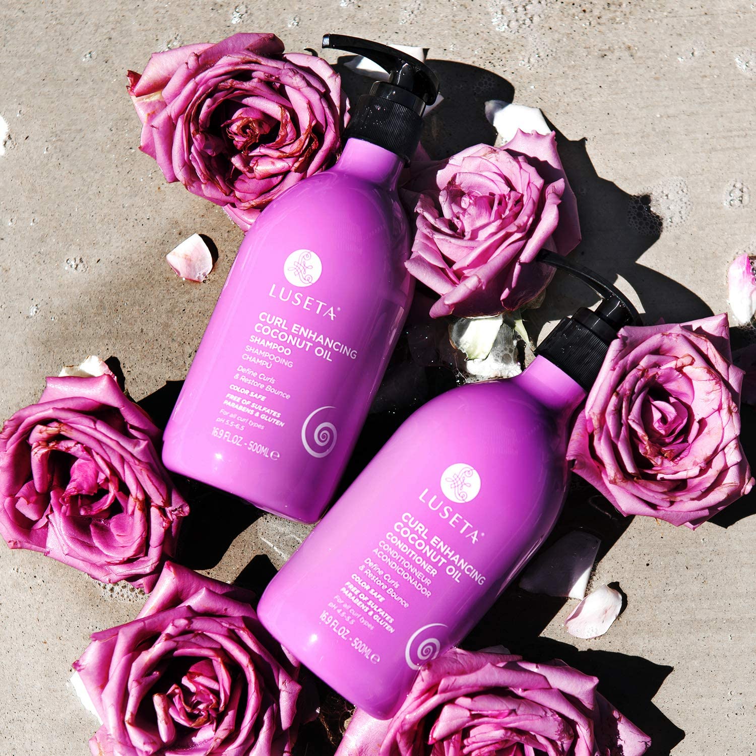 Luseta Curly Hair Shampoo and Conditioner Set and Biotin Hair Oil for Hair Growth