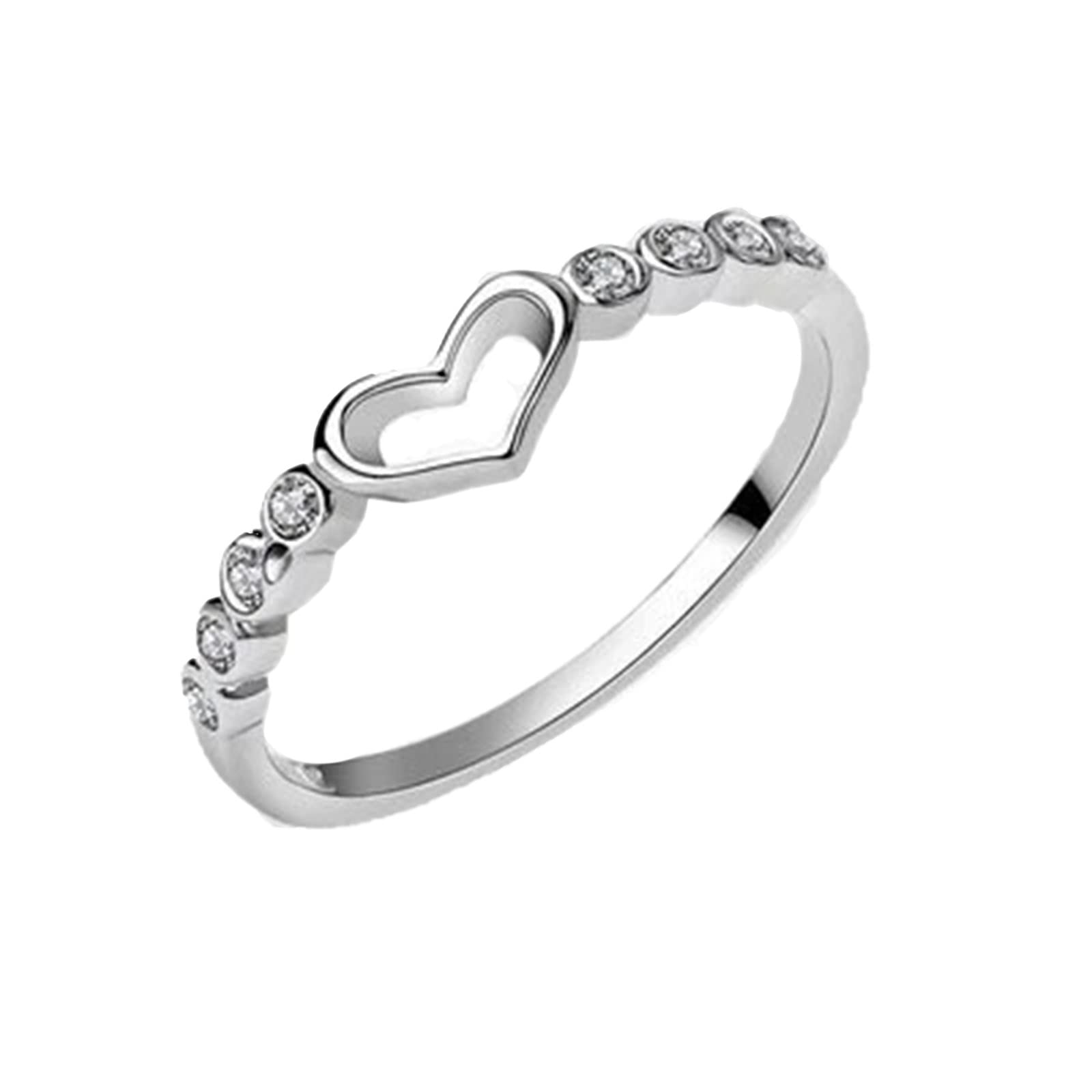 Heart Shaped Ring Simple Minimalist Heart Finger Rings for Women Wedding Engagement Statement Fashion Jewelry