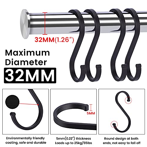 ACMETOP S Hooks 12 Pack Aluminum S Shaped Hooks Heavy Duty