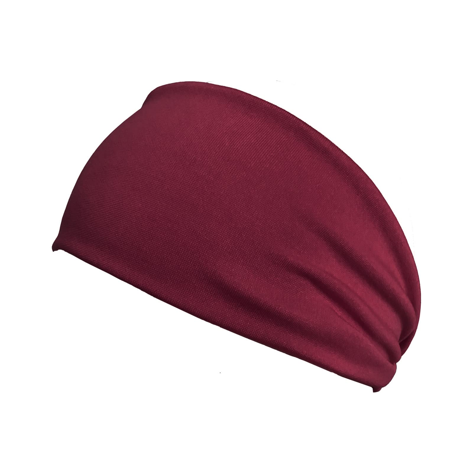 Men And Women Summer Fashion Outdoor Leisure Sports Elastic Solid Color Hairband Headband with Glasses (Wine, One Size)